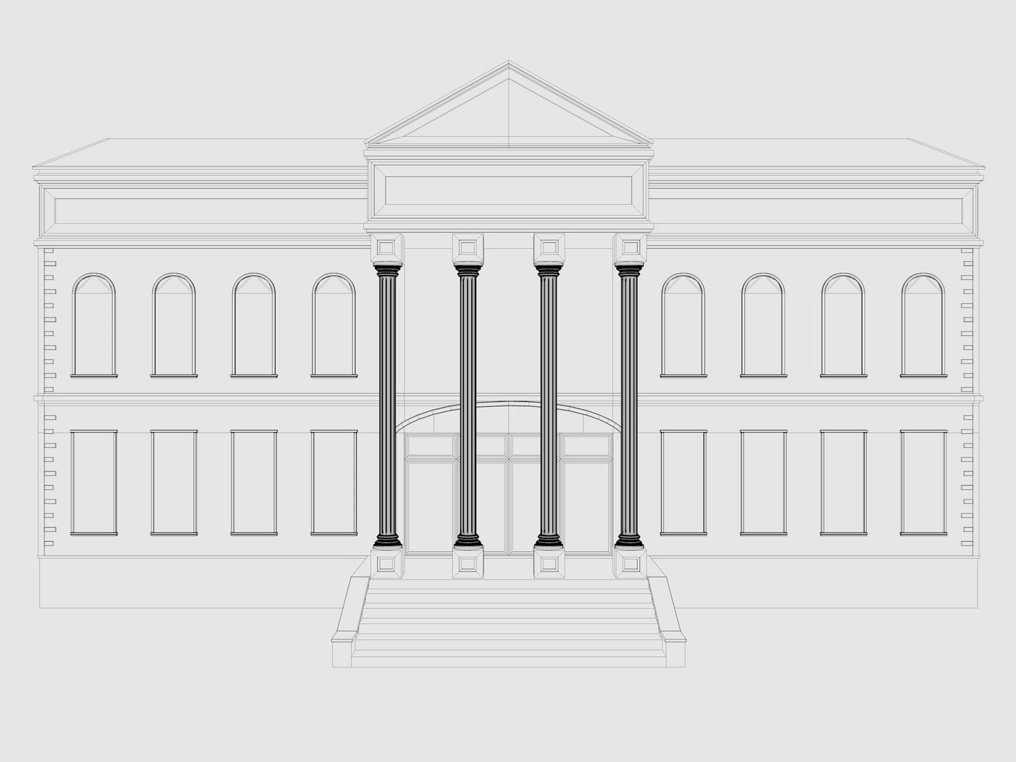 Cartoon Courthouse 3D Model - TurboSquid 2223214