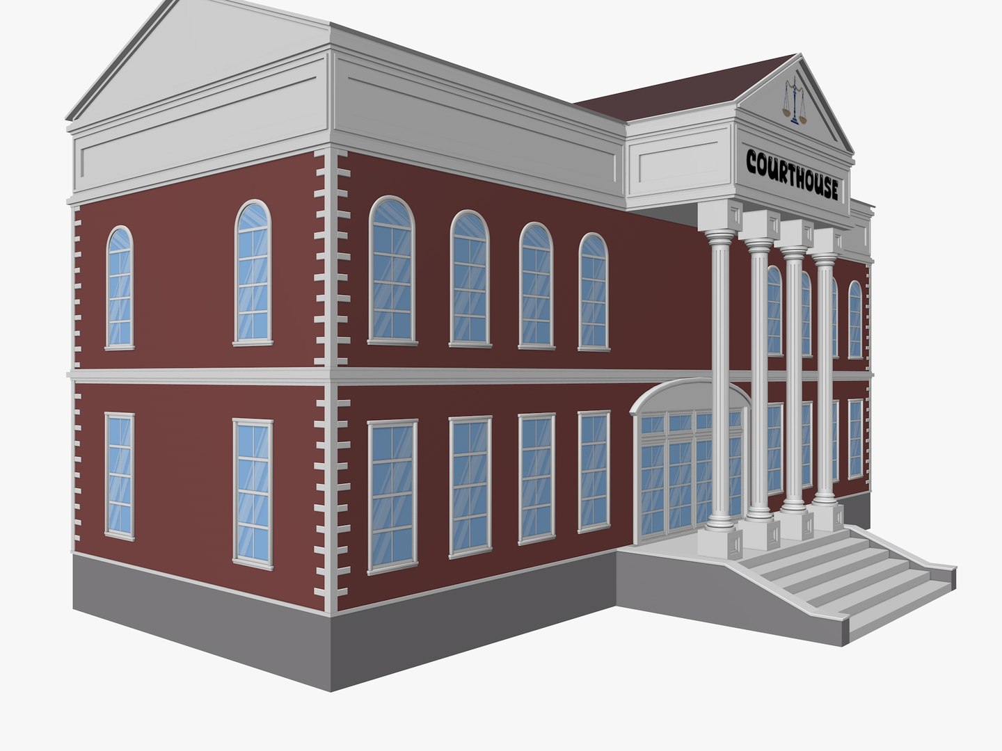 Cartoon Courthouse 3D Model - TurboSquid 2223214