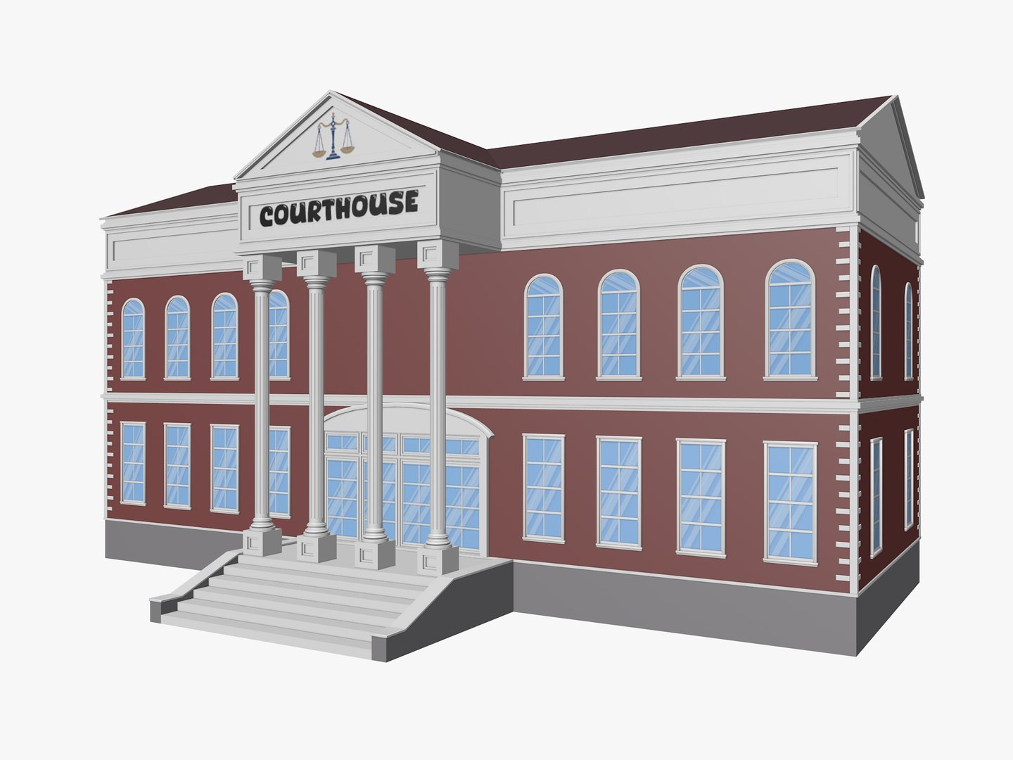 Cartoon Courthouse 3D Model - TurboSquid 2223214