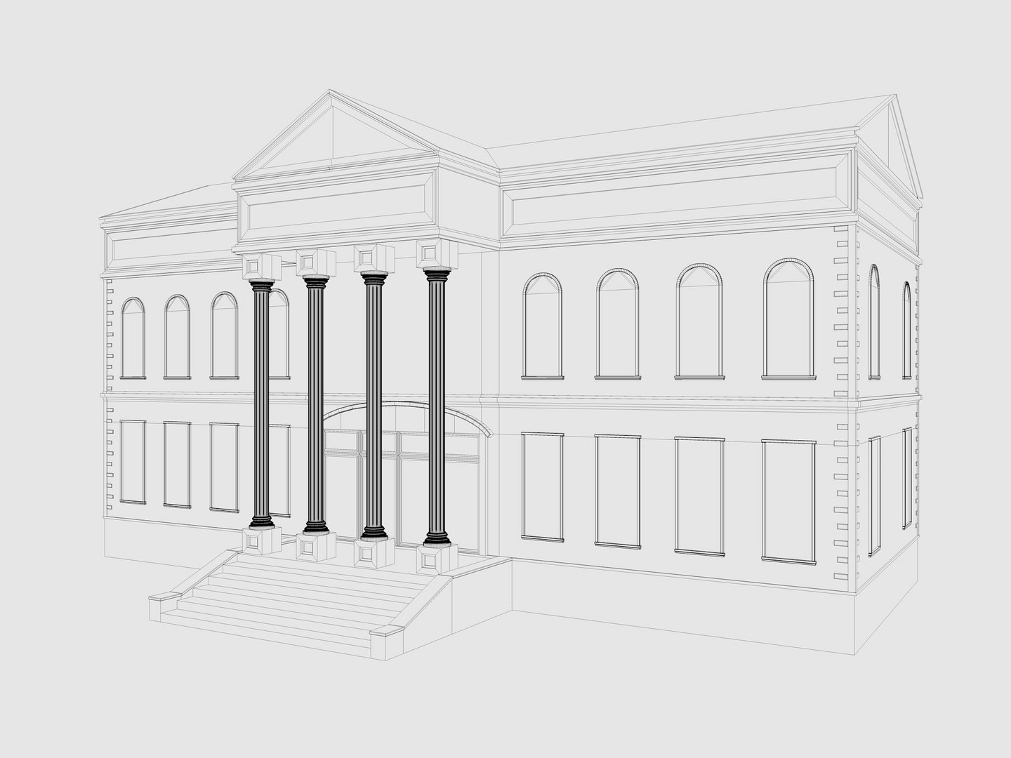 Cartoon Courthouse 3D Model - TurboSquid 2223214