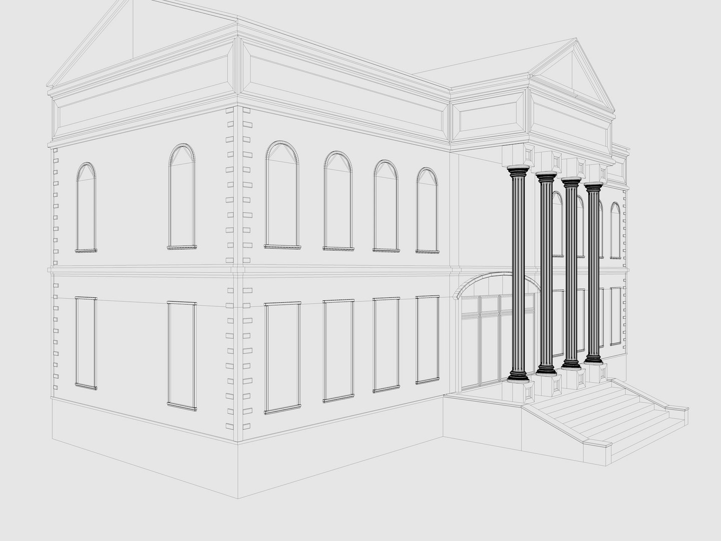 Cartoon Courthouse 3D Model - TurboSquid 2223214