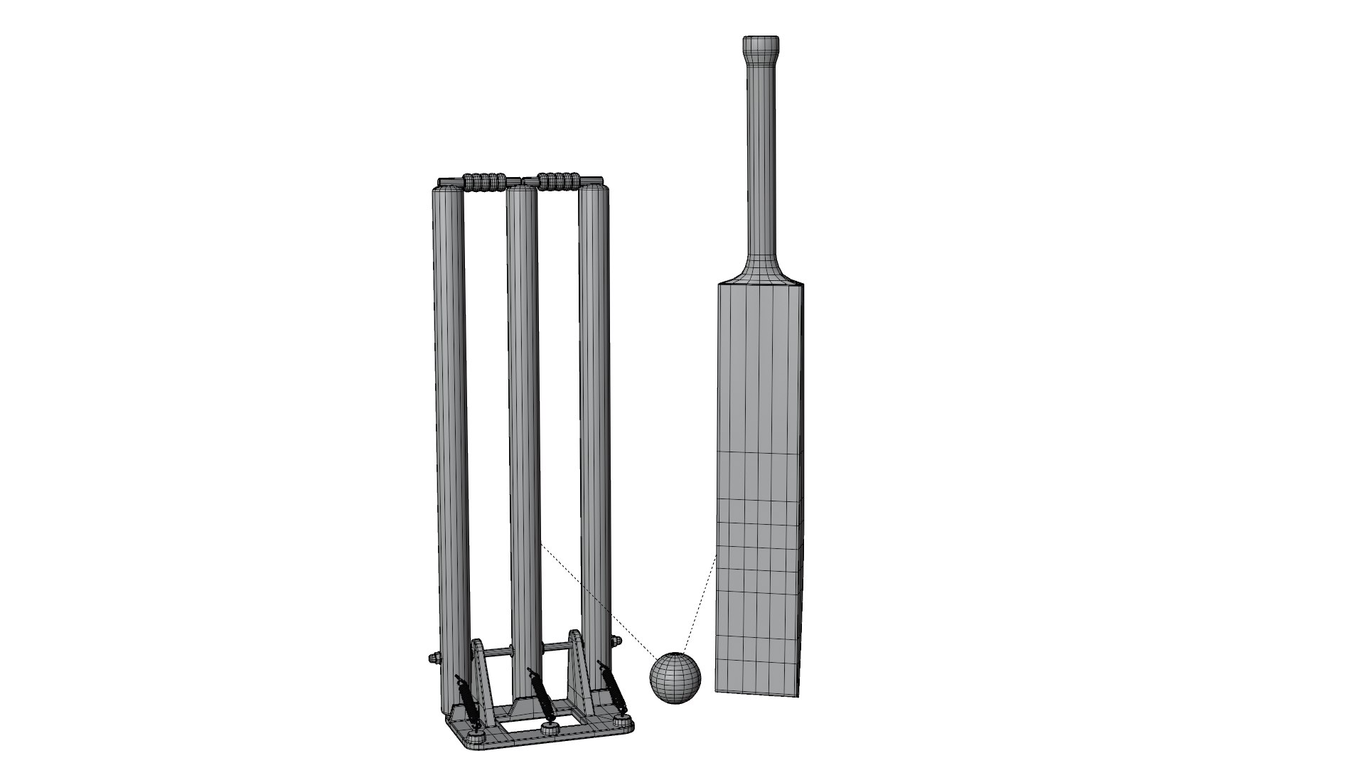 3D Wooden Wicket Model - TurboSquid 2062235