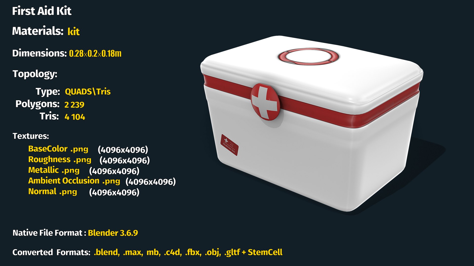 First Aid Kit 3D Model - TurboSquid 2243777