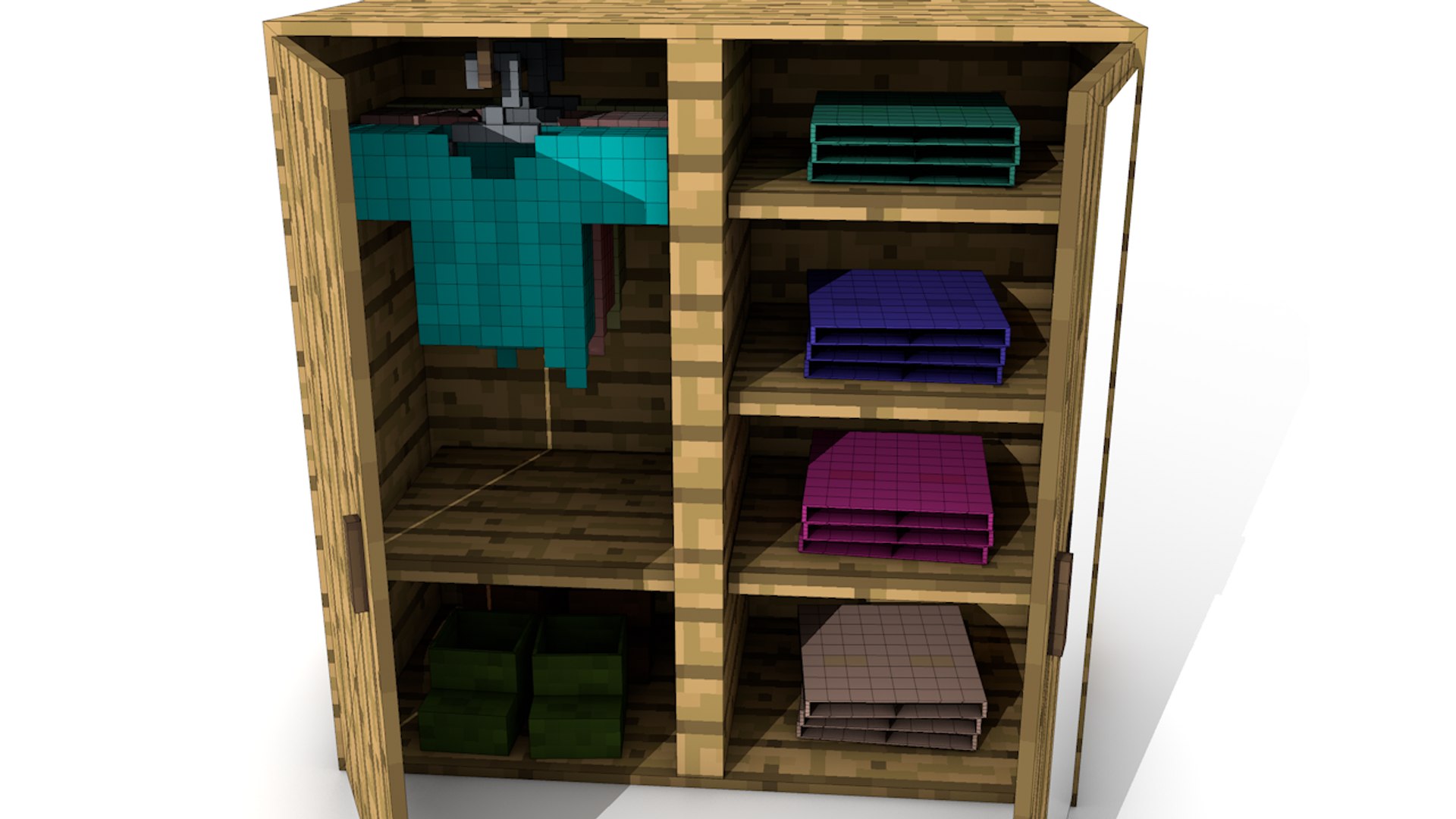 Minecraft Cupboard 3d C4d