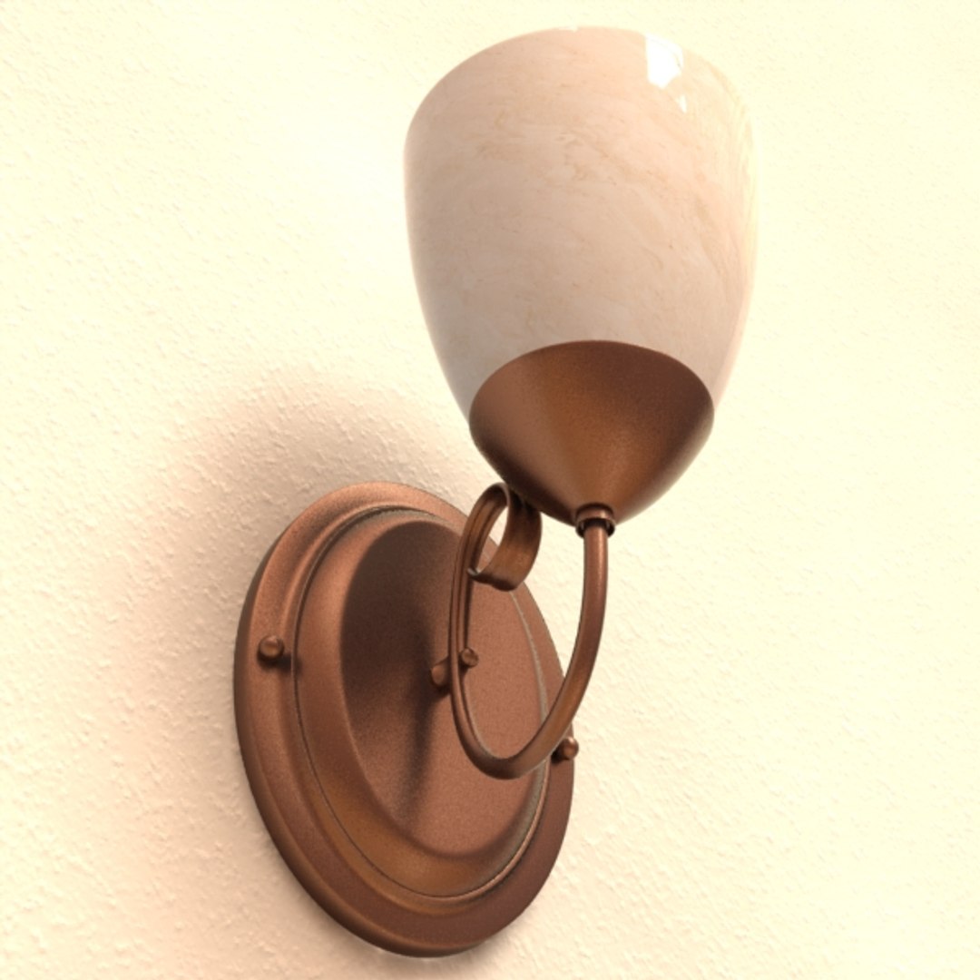 3d model wall light fixture