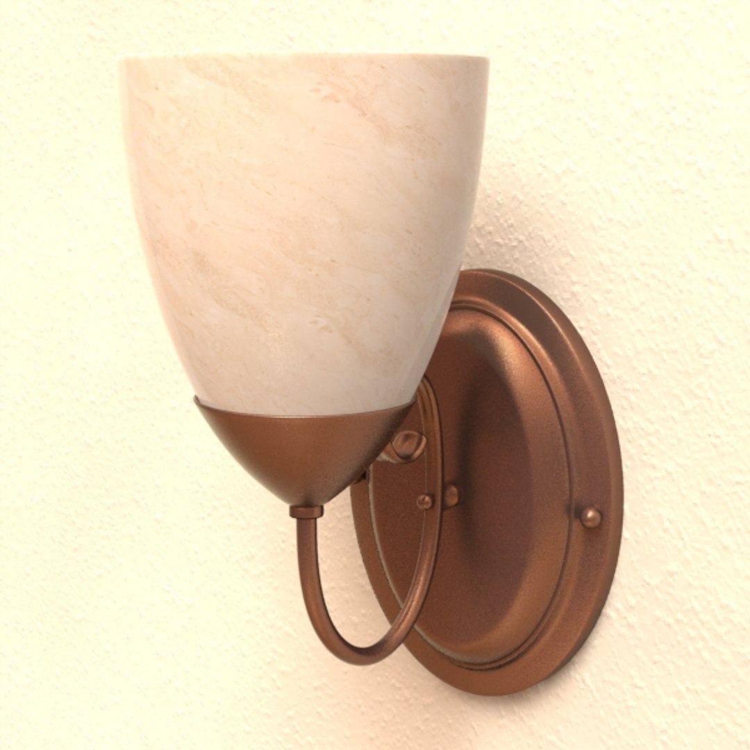 3d model wall light fixture