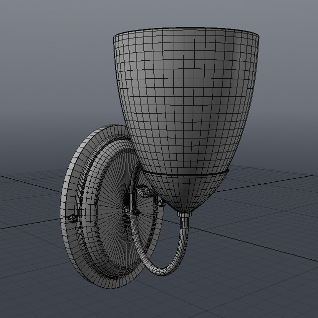 3d model wall light fixture