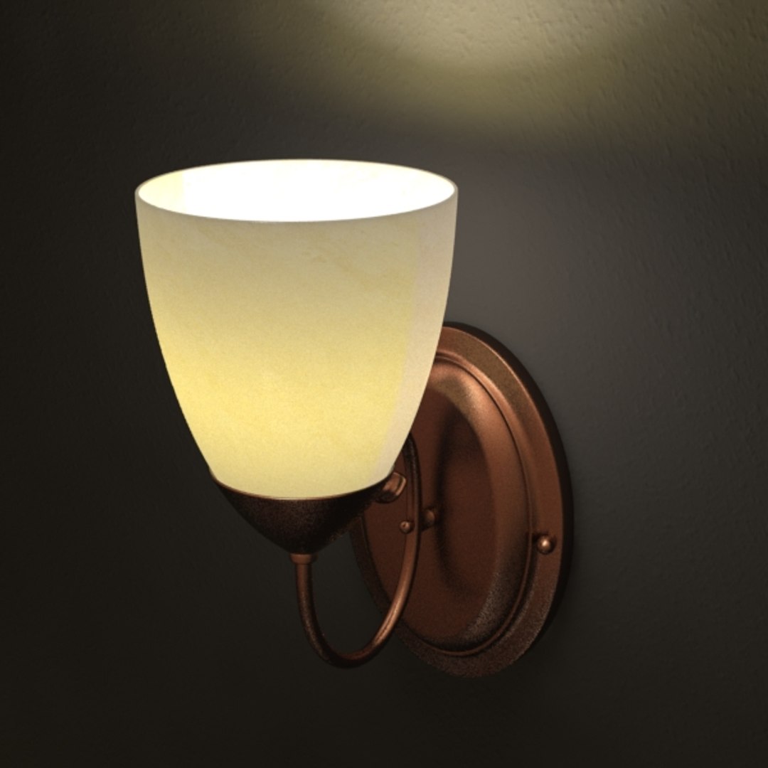 3d model wall light fixture