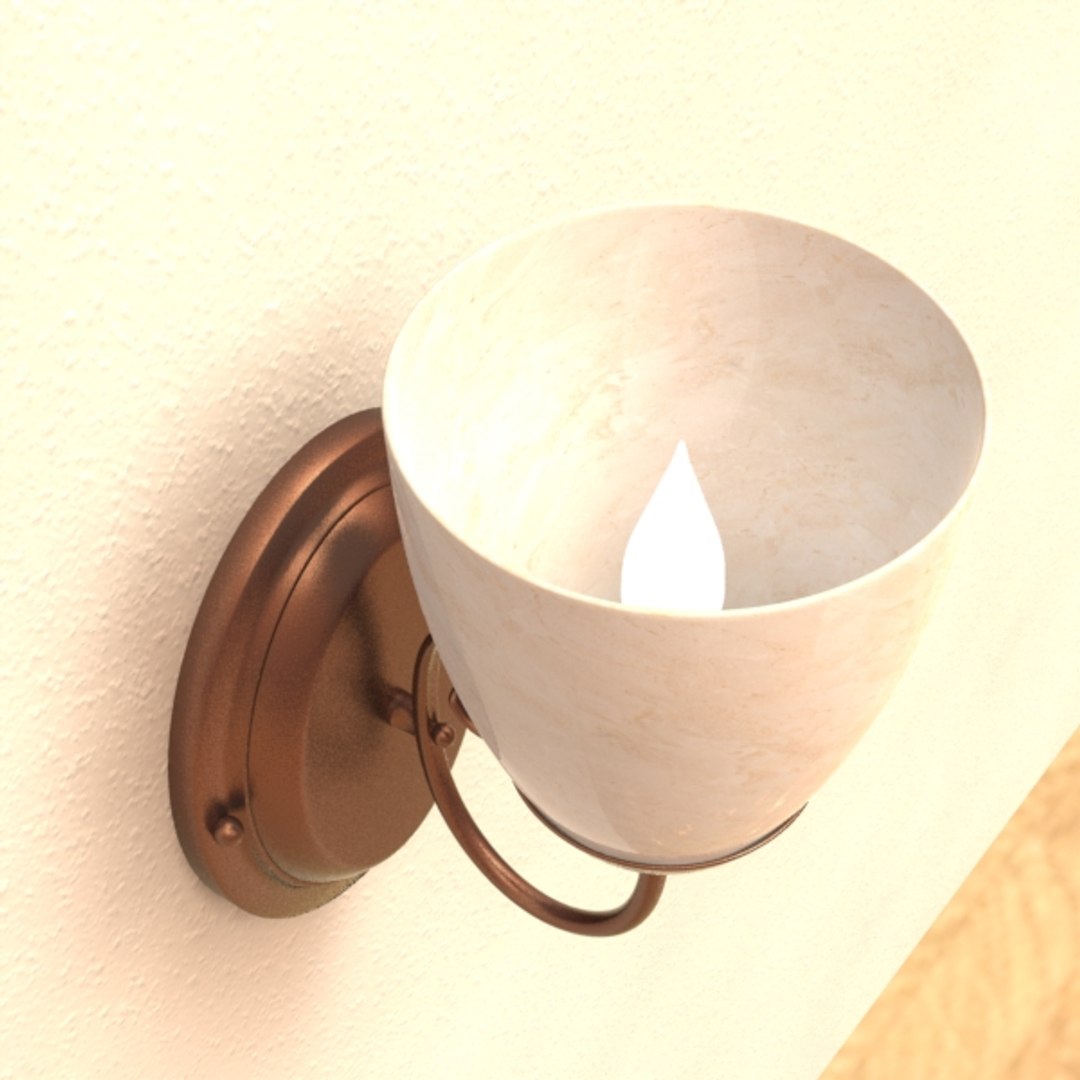 3d model wall light fixture