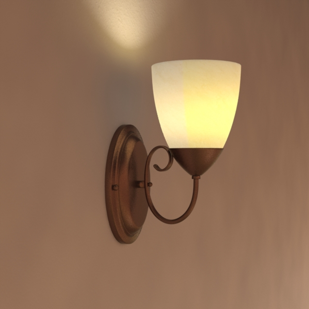 3d model wall light fixture