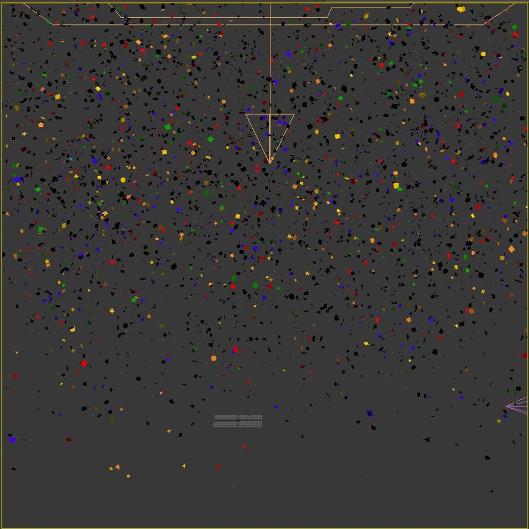 3d Model Of Falling Confetti Particle Flow