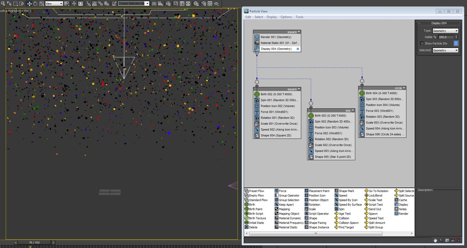 3d Model Of Falling Confetti Particle Flow