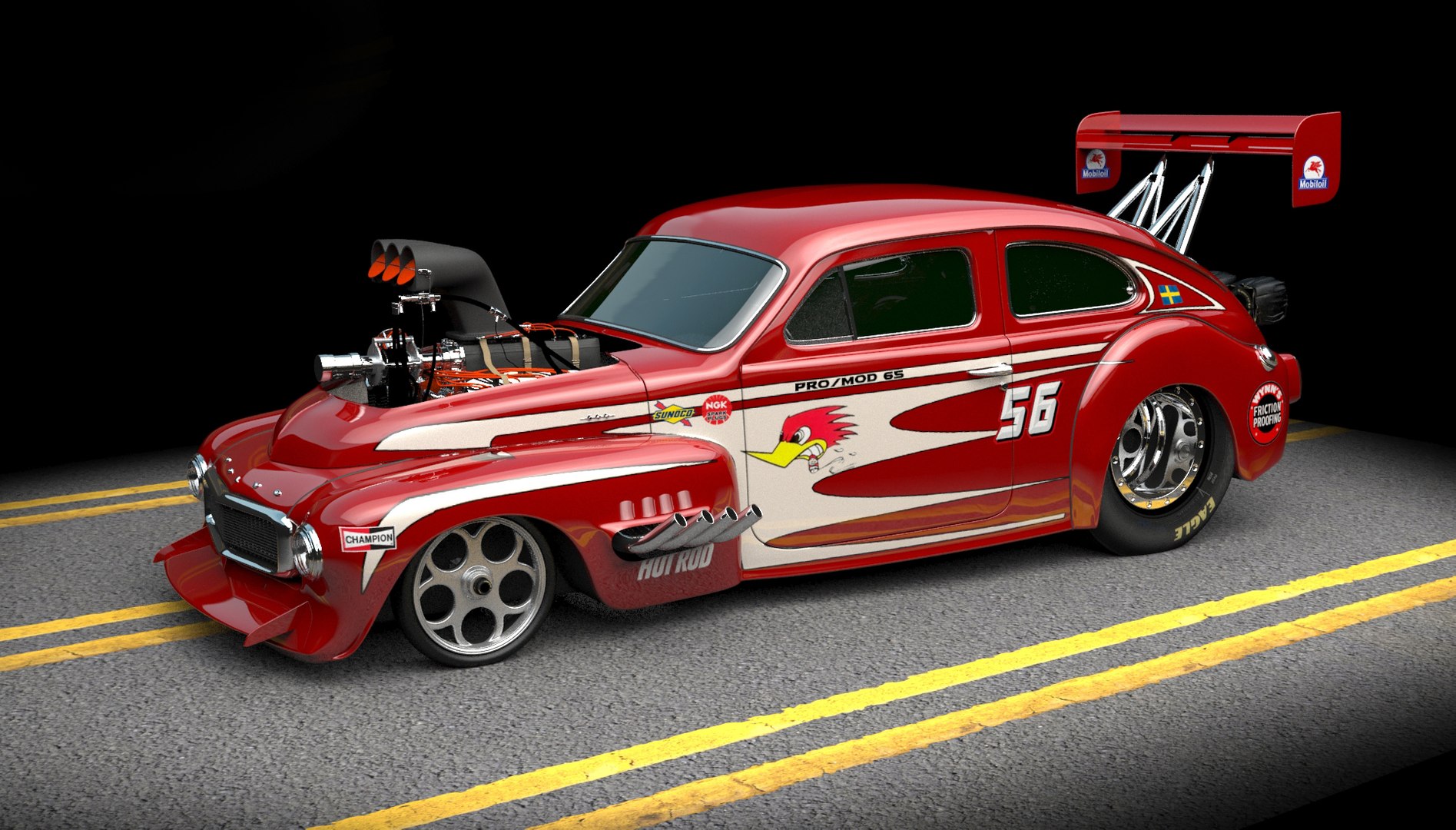 Volvo Pv 544 Pro-mod Dragster 3D Model - TurboSquid 1993263