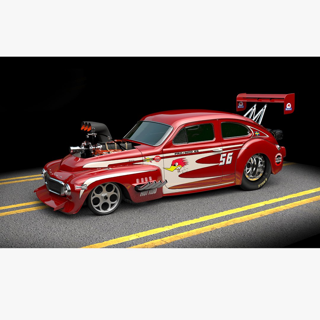 Volvo pv 544 pro-mod dragster 3D model - TurboSquid 1993263