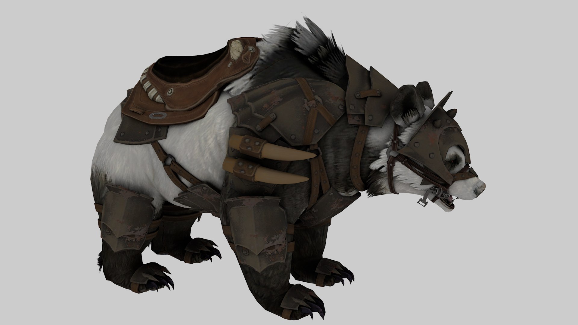 3D Armored War Bear Mount Game-Ready 3D Model Model - TurboSquid 2375339