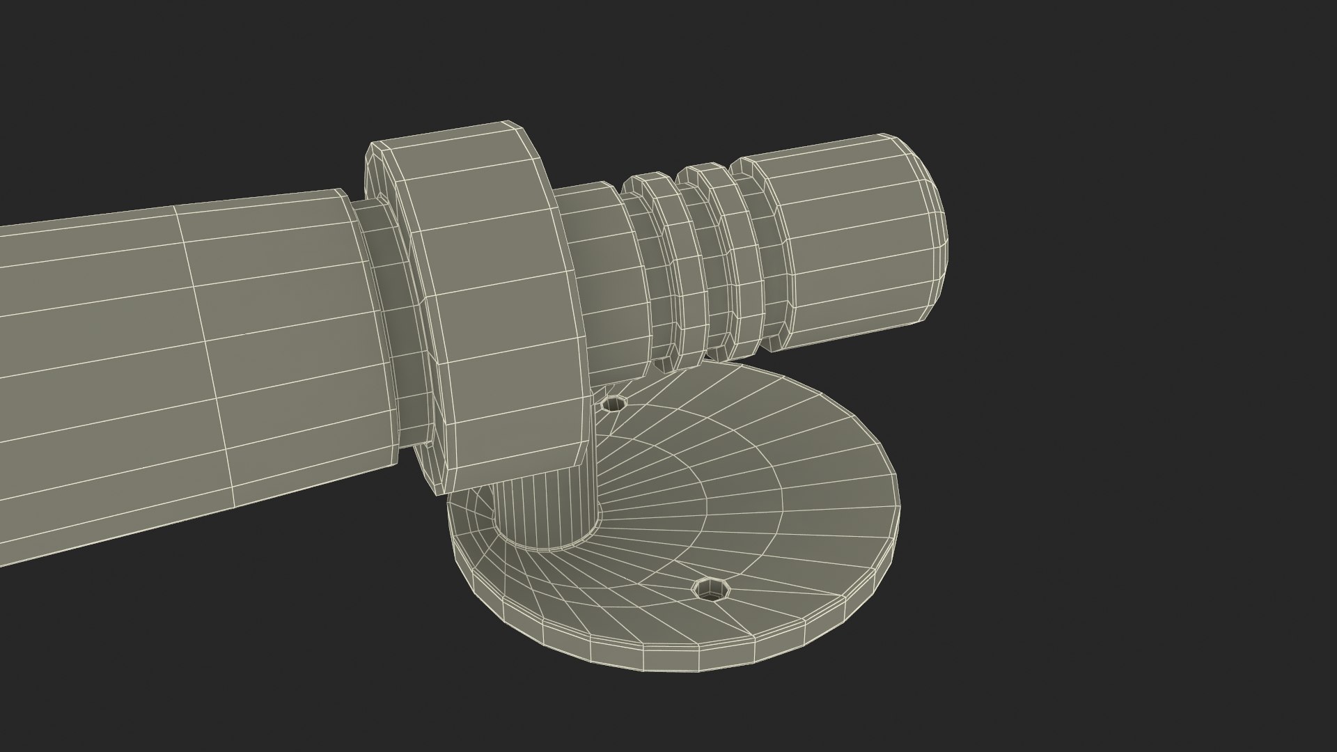 Door Metal Handle With Wooden Oval Insert 3D Model - TurboSquid 2244945