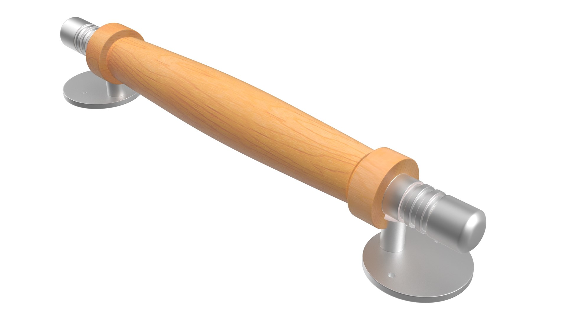 Door Metal Handle With Wooden Oval Insert 3D Model - TurboSquid 2244945