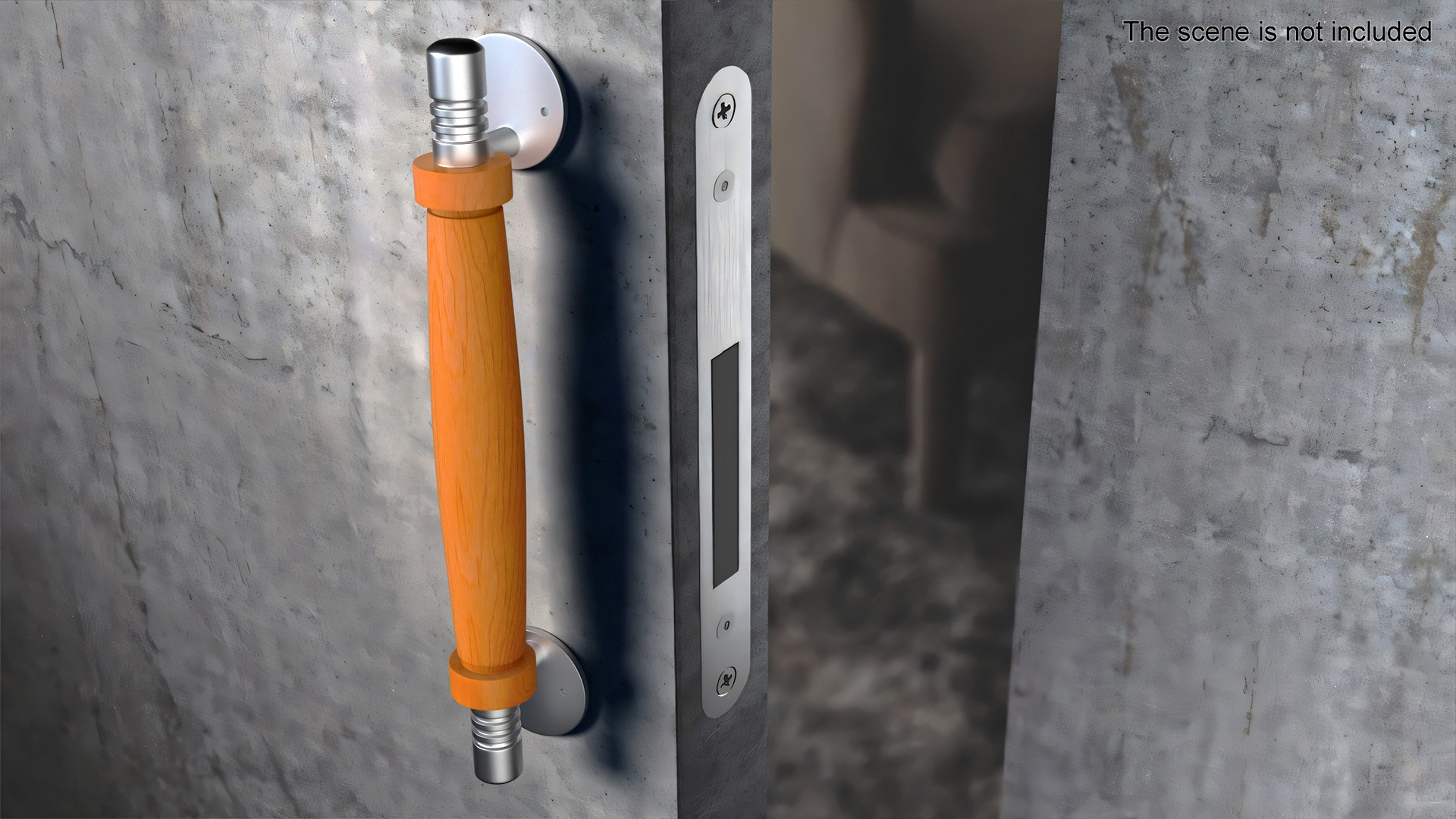 Door Metal Handle With Wooden Oval Insert 3D Model - TurboSquid 2244945