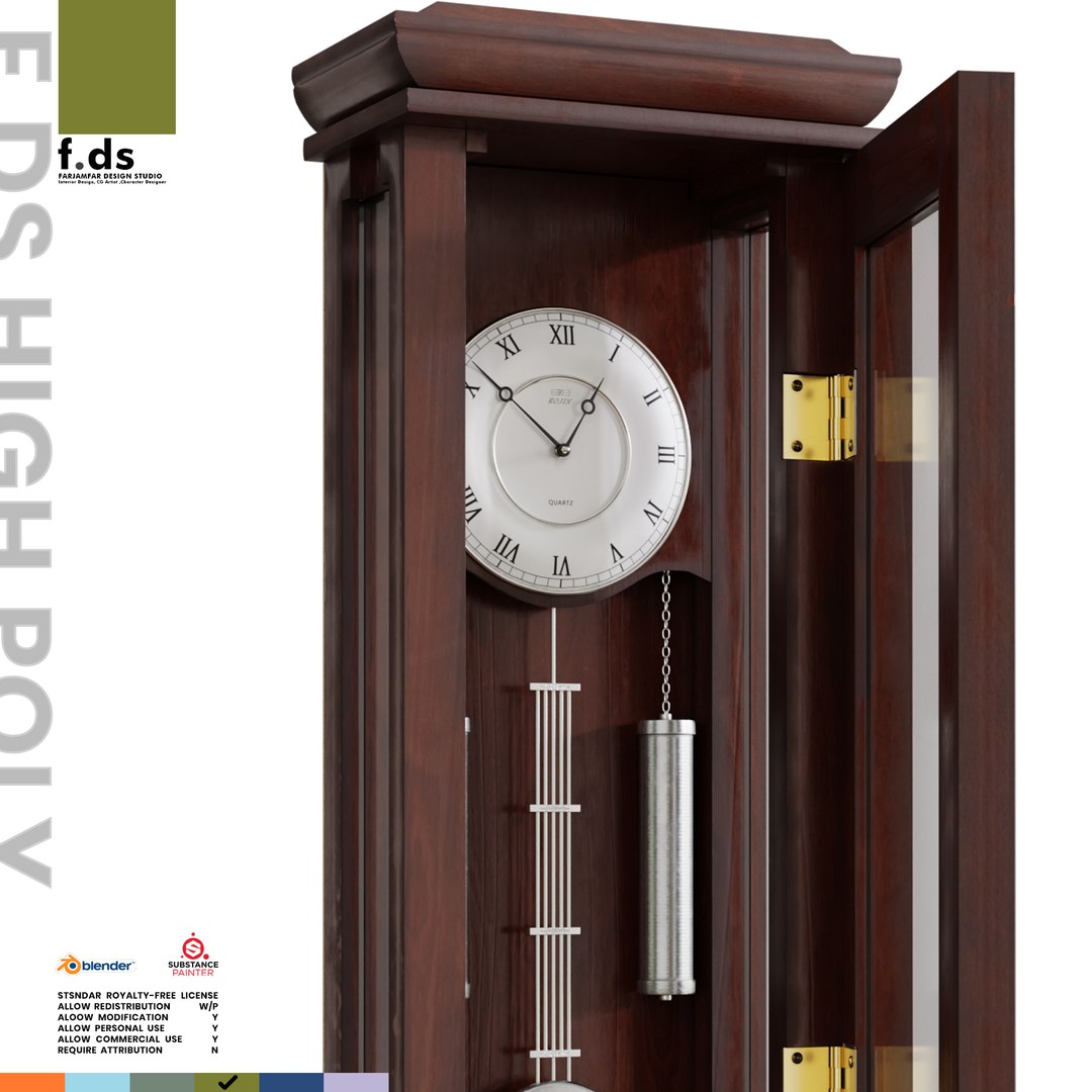 Free 3D Classical Wooden Wall Clock - TurboSquid 2079830