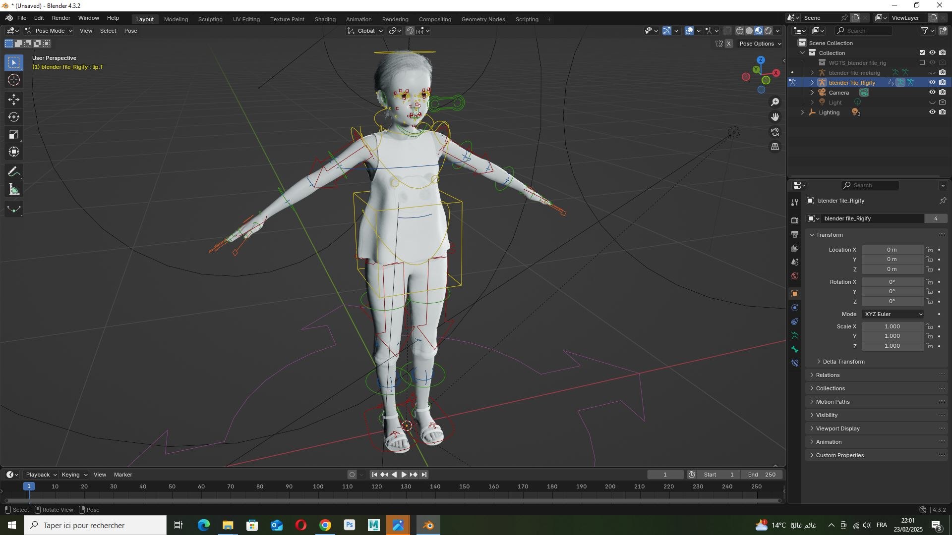 Free Free Rigged 3D Girl Character Game Animation Ready 3D Model ...