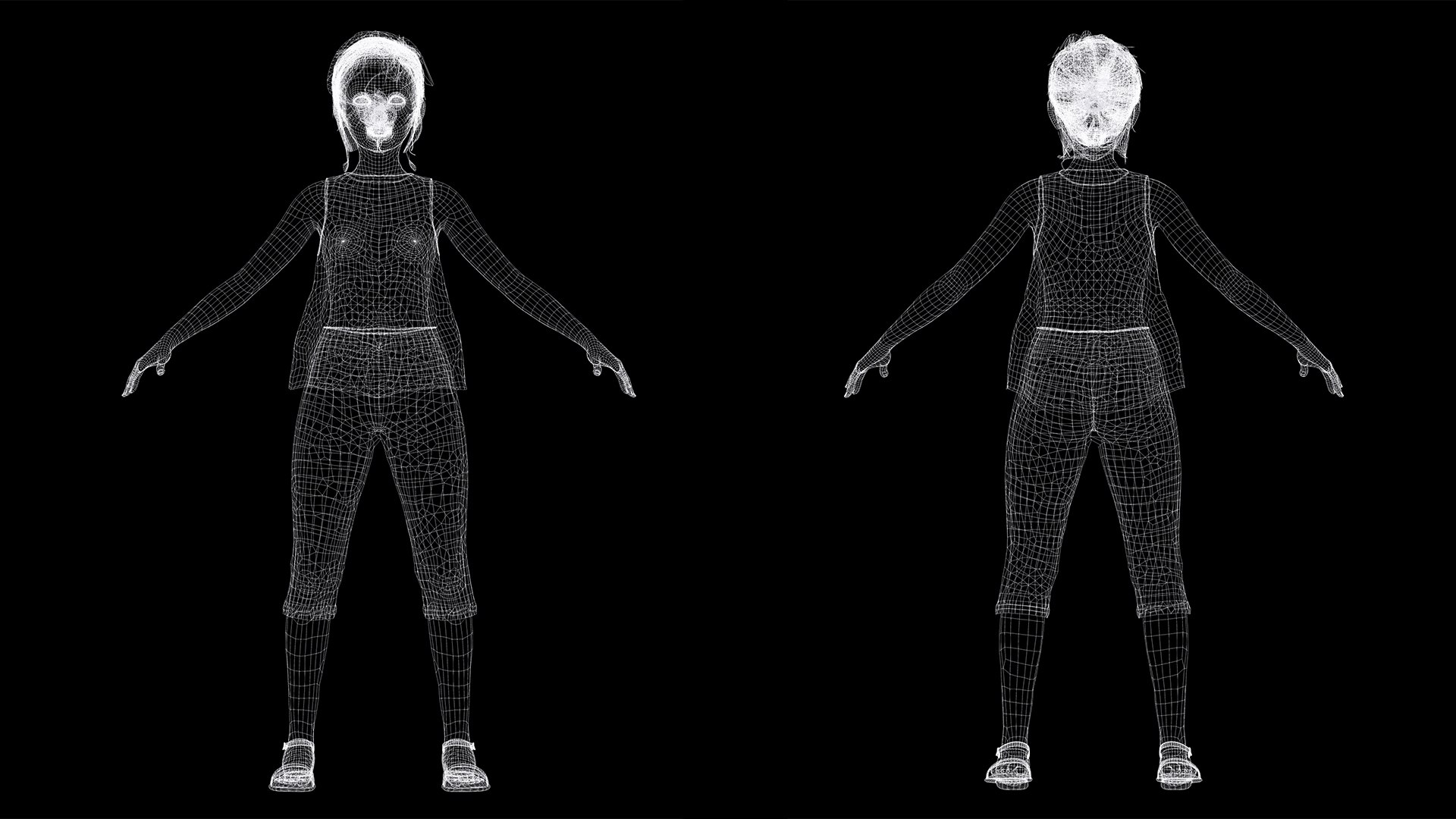 Free Free Rigged 3D Girl Character Game Animation Ready 3D Model ...