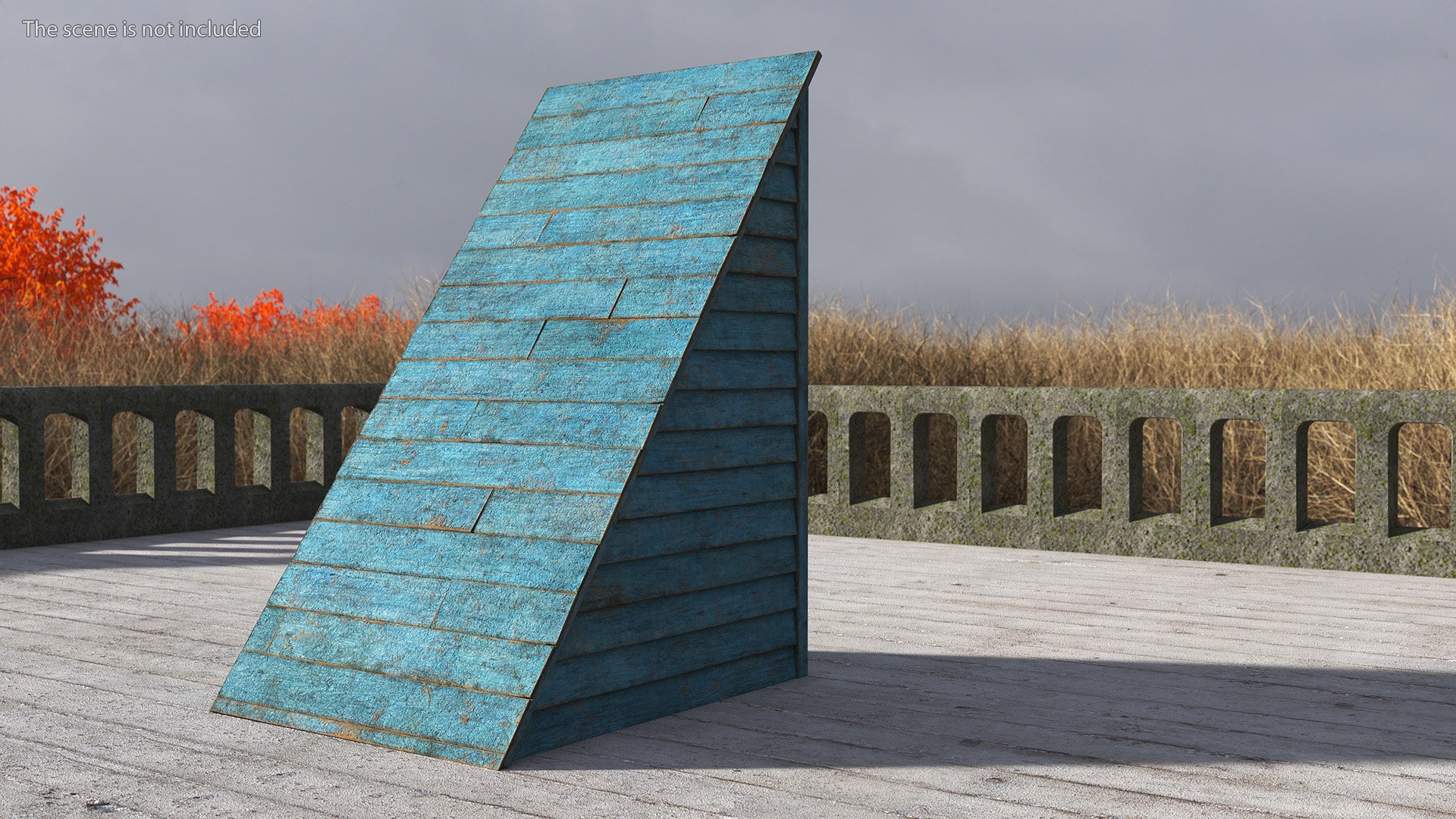 Old Wooden Rooftop Stair Exit Blue 3D Model - TurboSquid 2207733