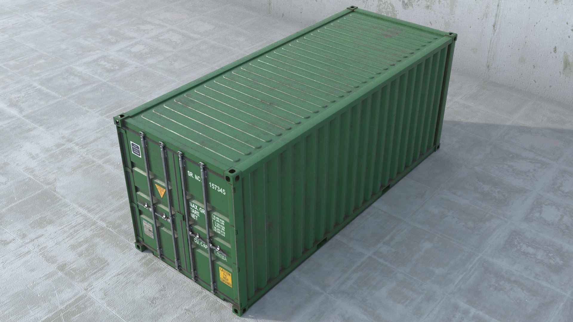 3D Cargo Container Green HD Model - TurboSquid 2141365