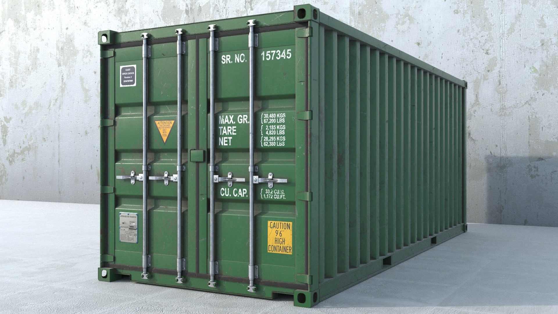 3D Cargo Container Green HD Model - TurboSquid 2141365