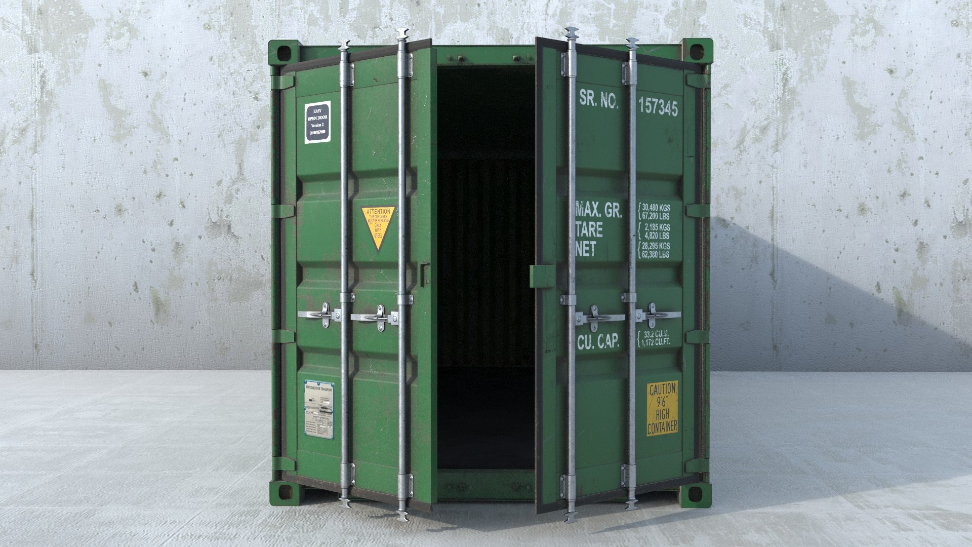 3D Cargo Container Green HD Model - TurboSquid 2141365