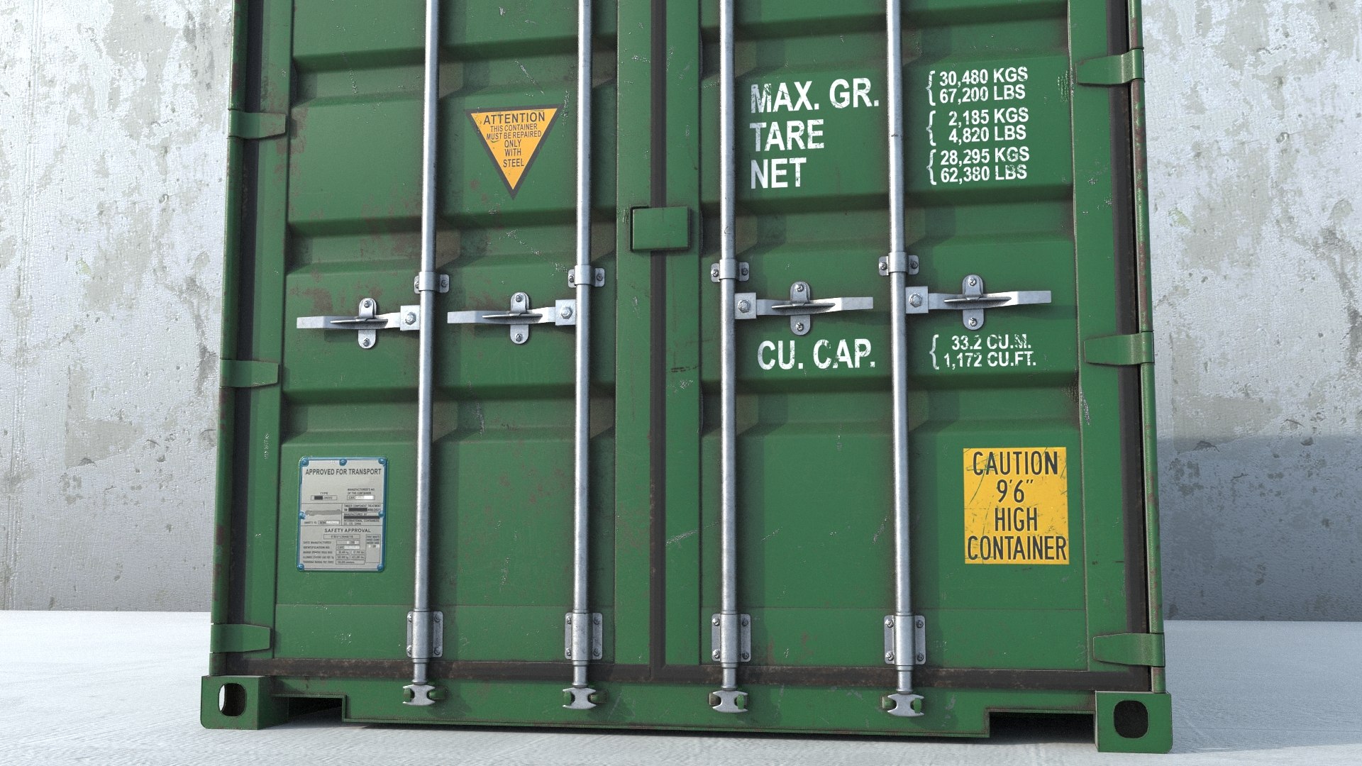 3D Cargo Container Green HD Model - TurboSquid 2141365