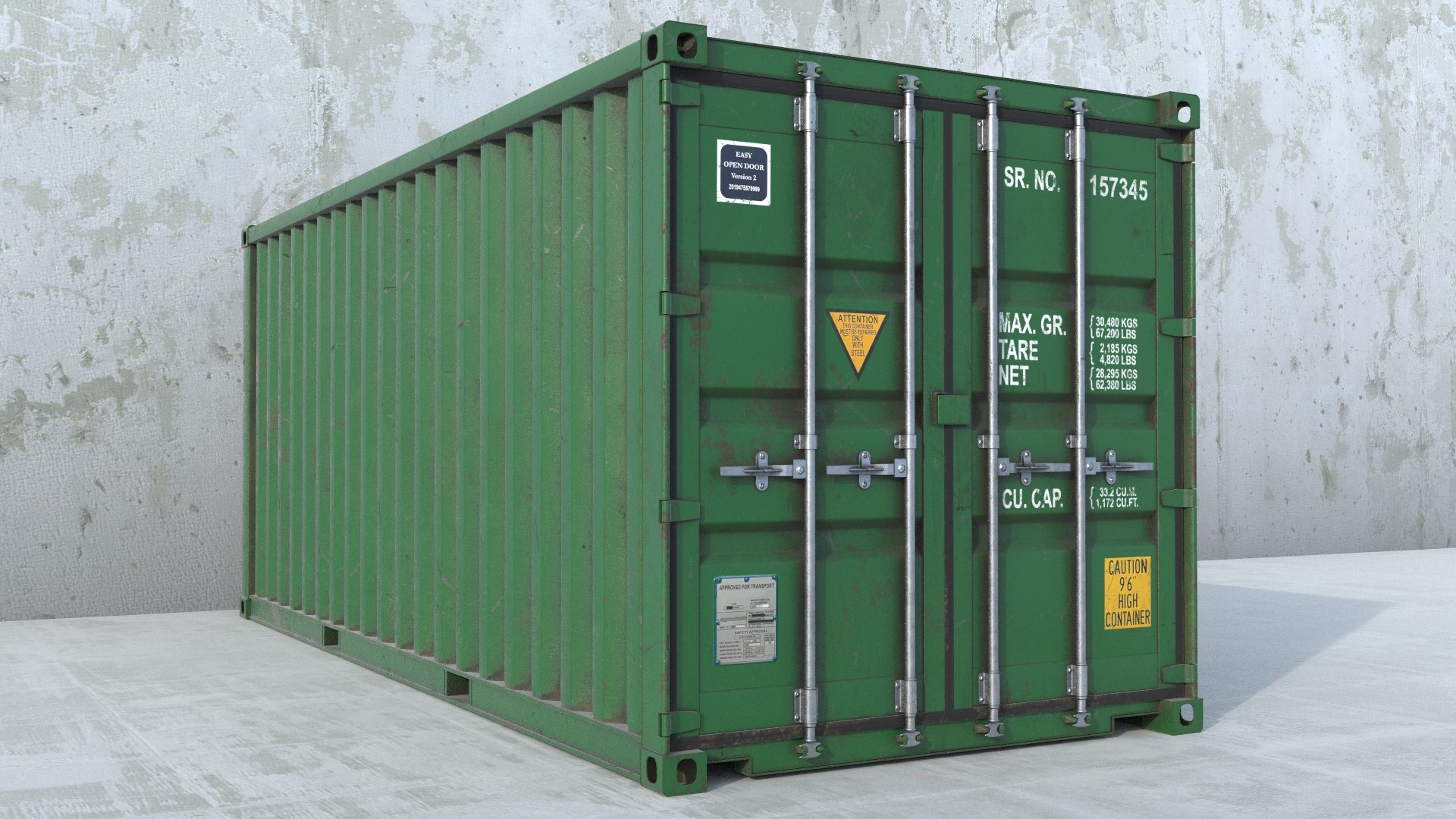 3D Cargo Container Green HD Model - TurboSquid 2141365