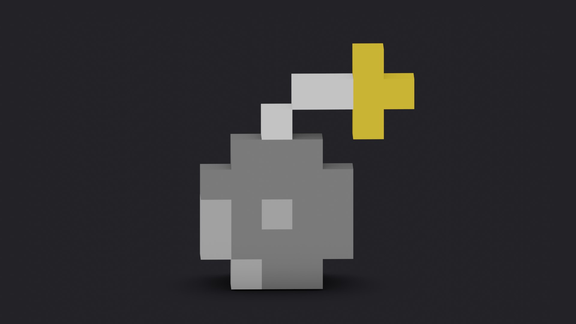 Cartoon 8 Bit Bomb Low Poly Game Asset 3D Model - TurboSquid 1945479