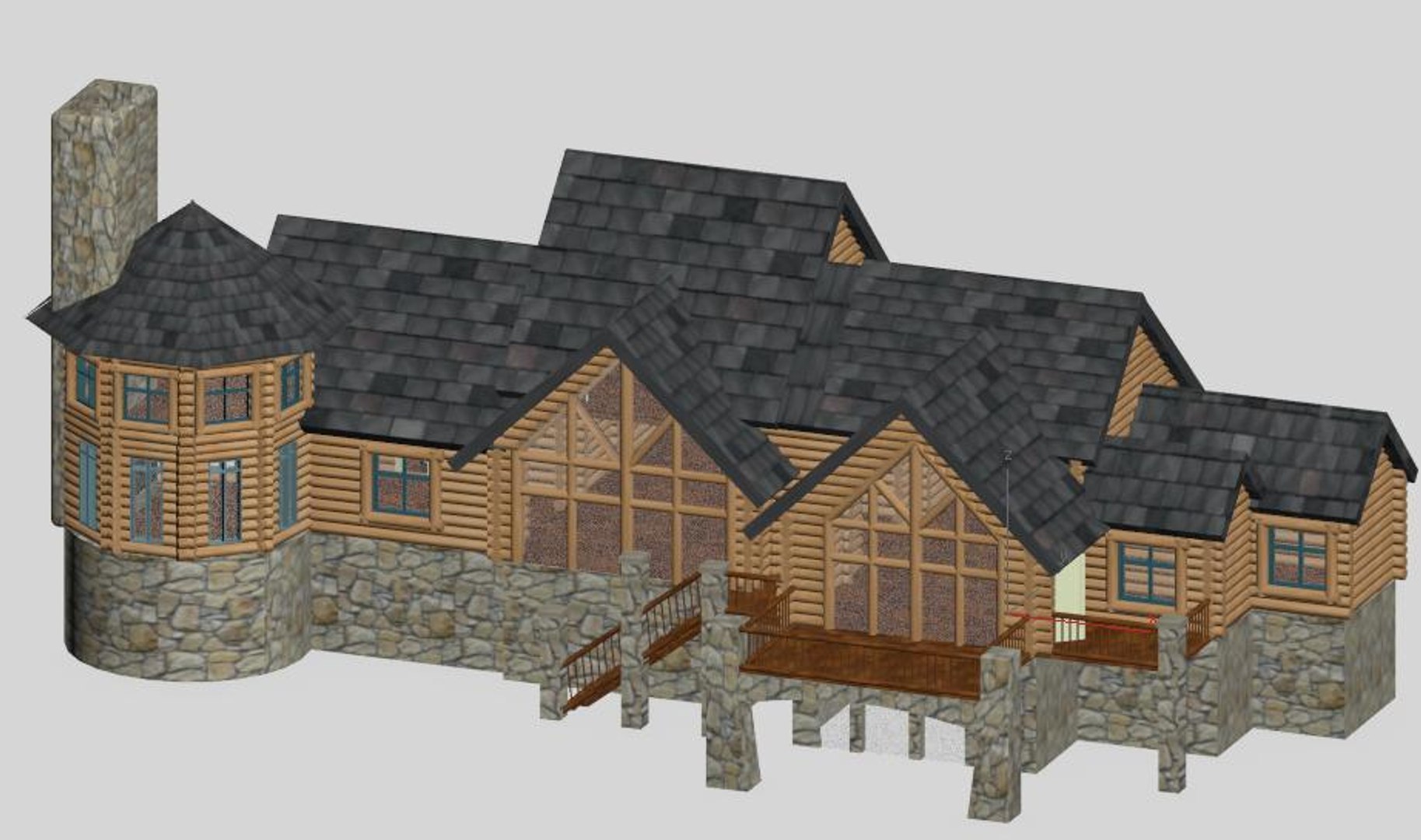 3d Log Home - Timber