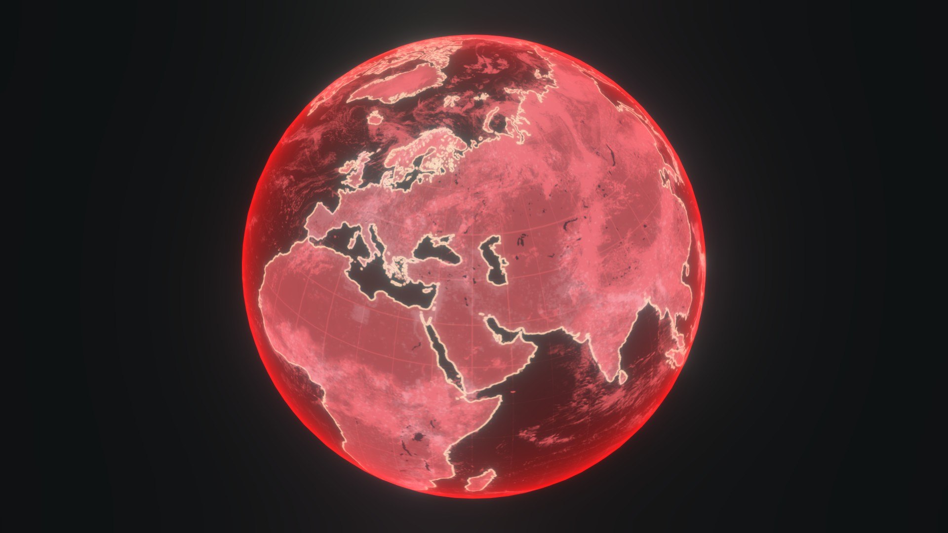 Red Hologram Planet Earth Hologram Sci-Fi 3D Model 3D Model ...