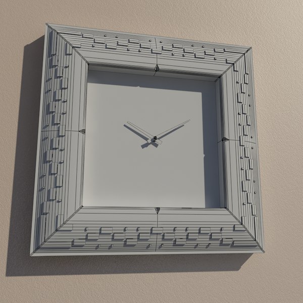 3D square wall clock - TurboSquid 1604961