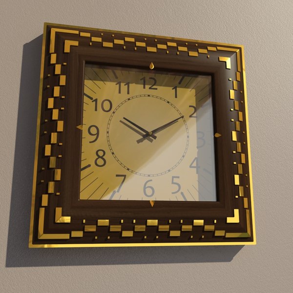 3D square wall clock - TurboSquid 1604961