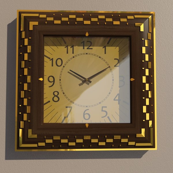 3D square wall clock - TurboSquid 1604961