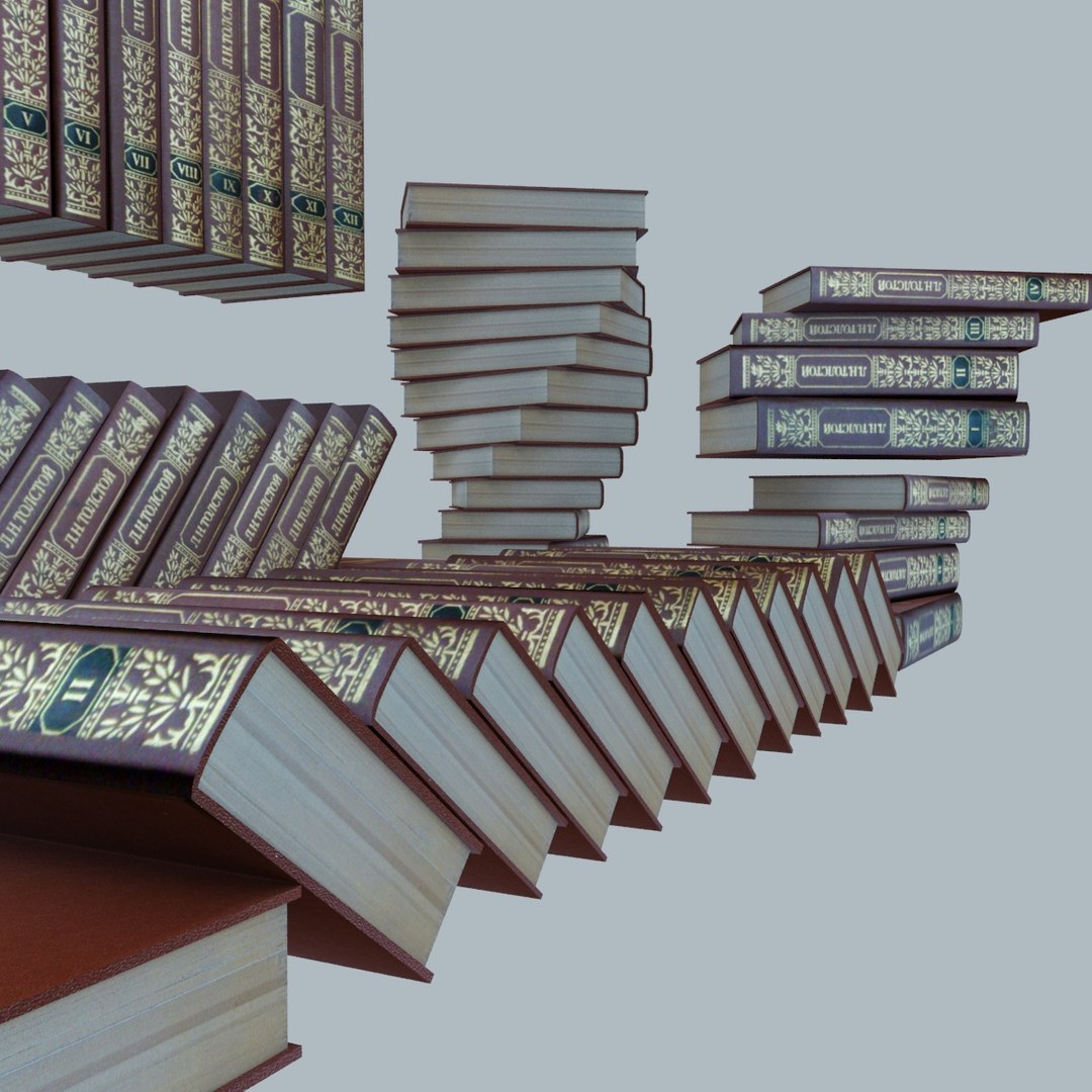 Materials Books Set 3d Model
