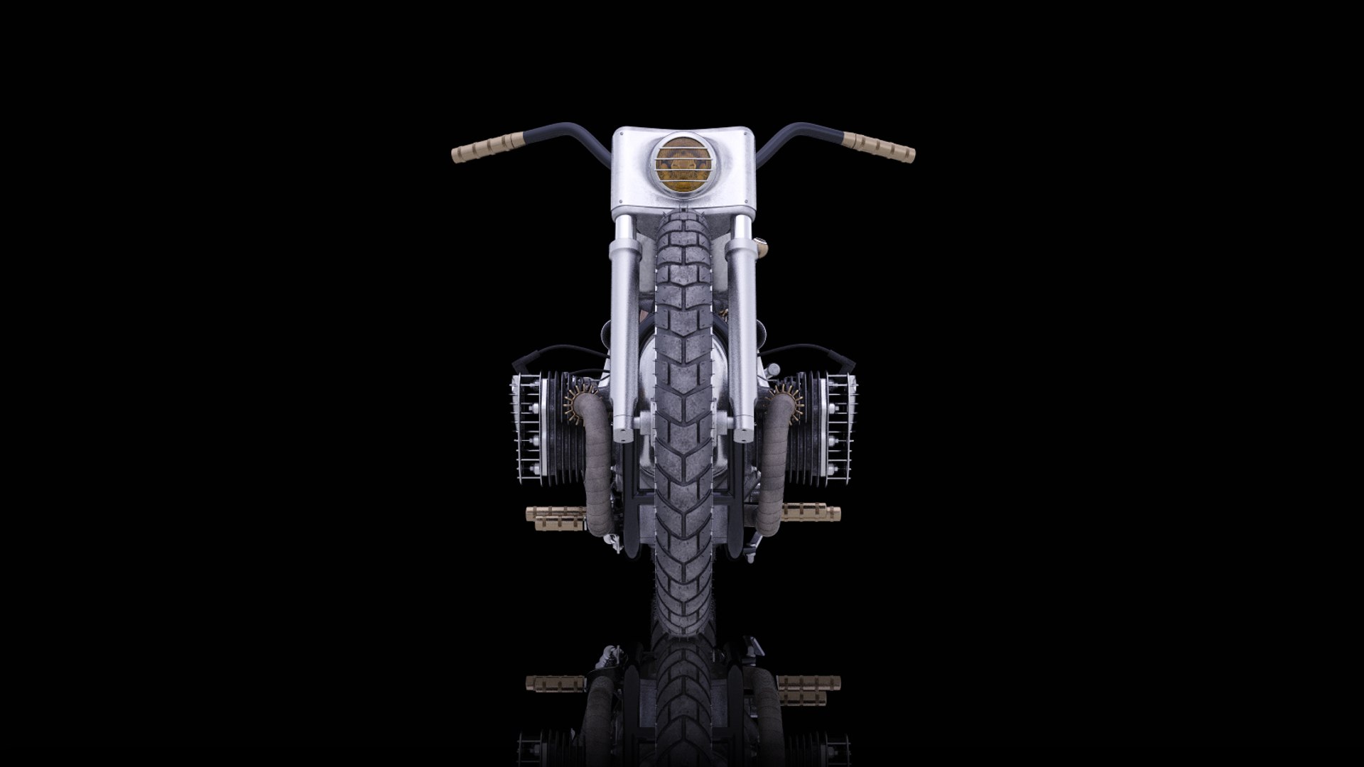 3d model bike custom oppozite engine
