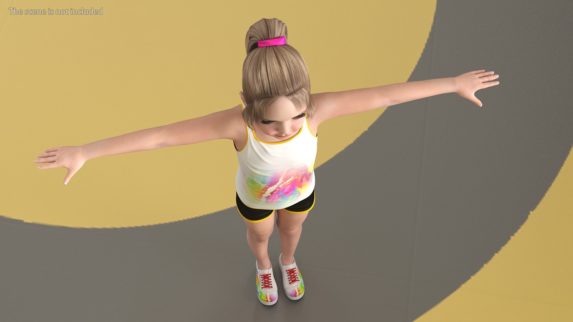 3D Girl Child Sport Style With Hoop T-Pose Model - TurboSquid 2094441
