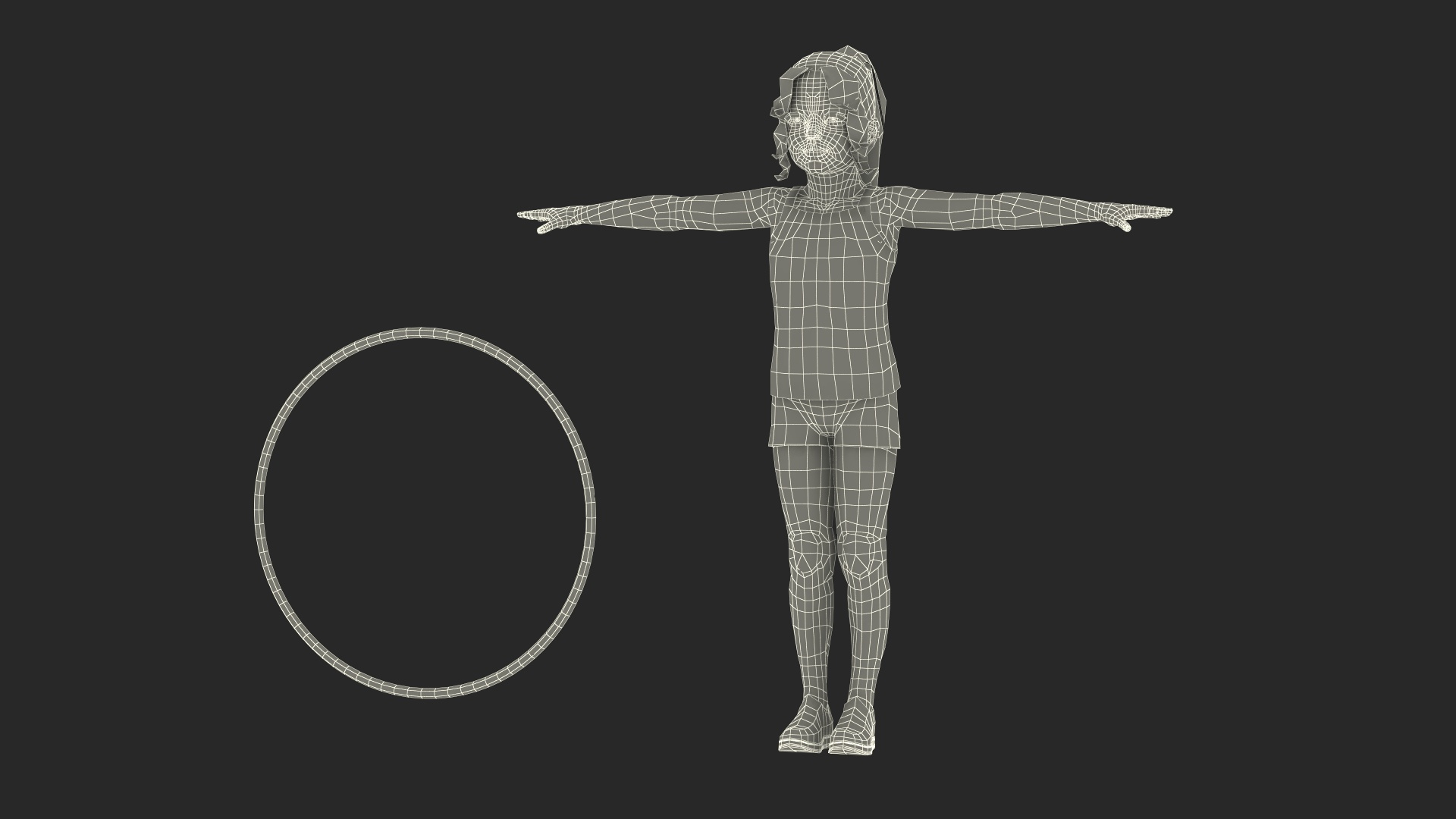 3D Girl Child Sport Style With Hoop T-Pose Model - TurboSquid 2094441