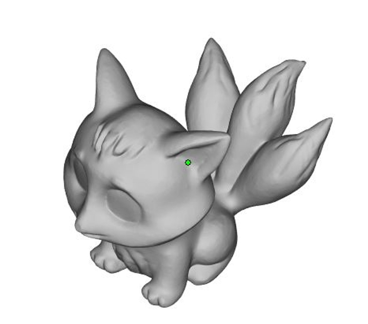 3D Three-tailed Fox Kitsune - TurboSquid 1426633