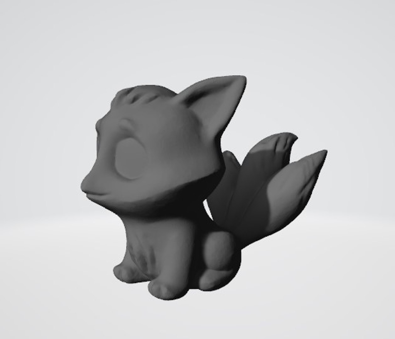 3D Three-tailed Fox Kitsune - TurboSquid 1426633
