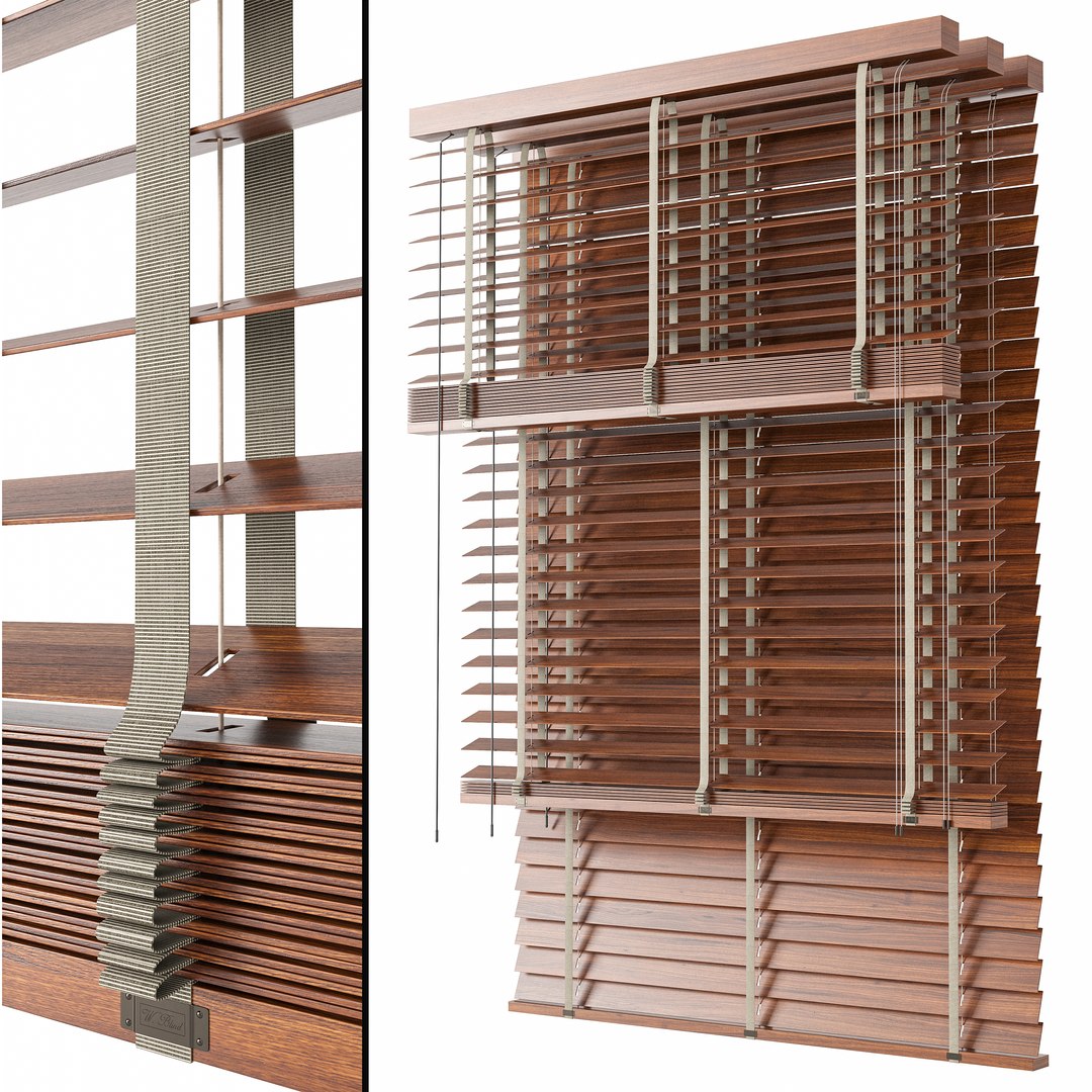 3D Wooden Blinds Set 10 model - TurboSquid 2074029