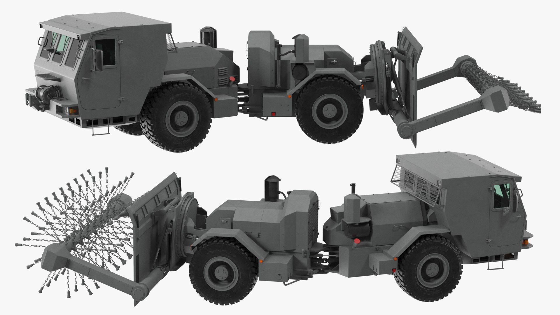 Mine Flail Vehicle Hydrema 910 Grey model - TurboSquid 2095467