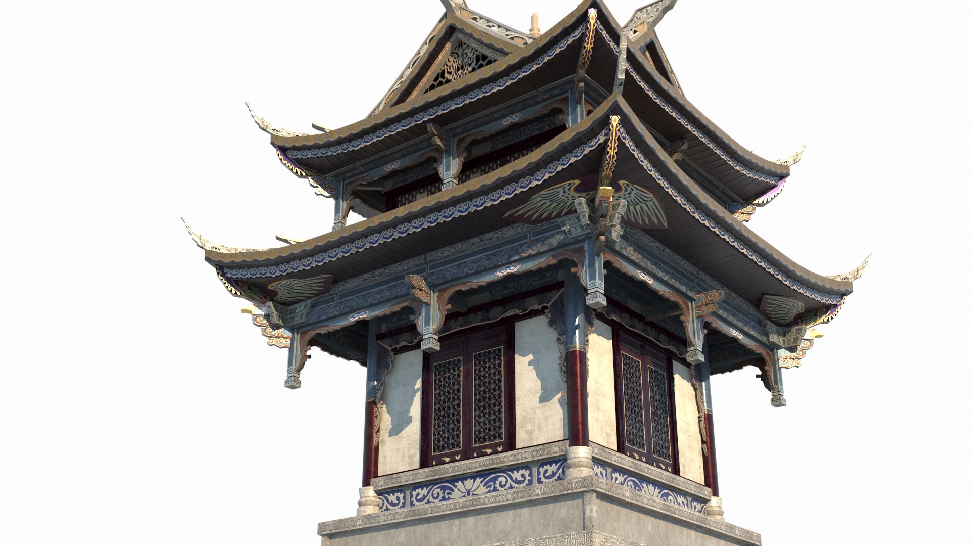 3D Ancient Asian Architecture Palace Turret Model - TurboSquid 2031107
