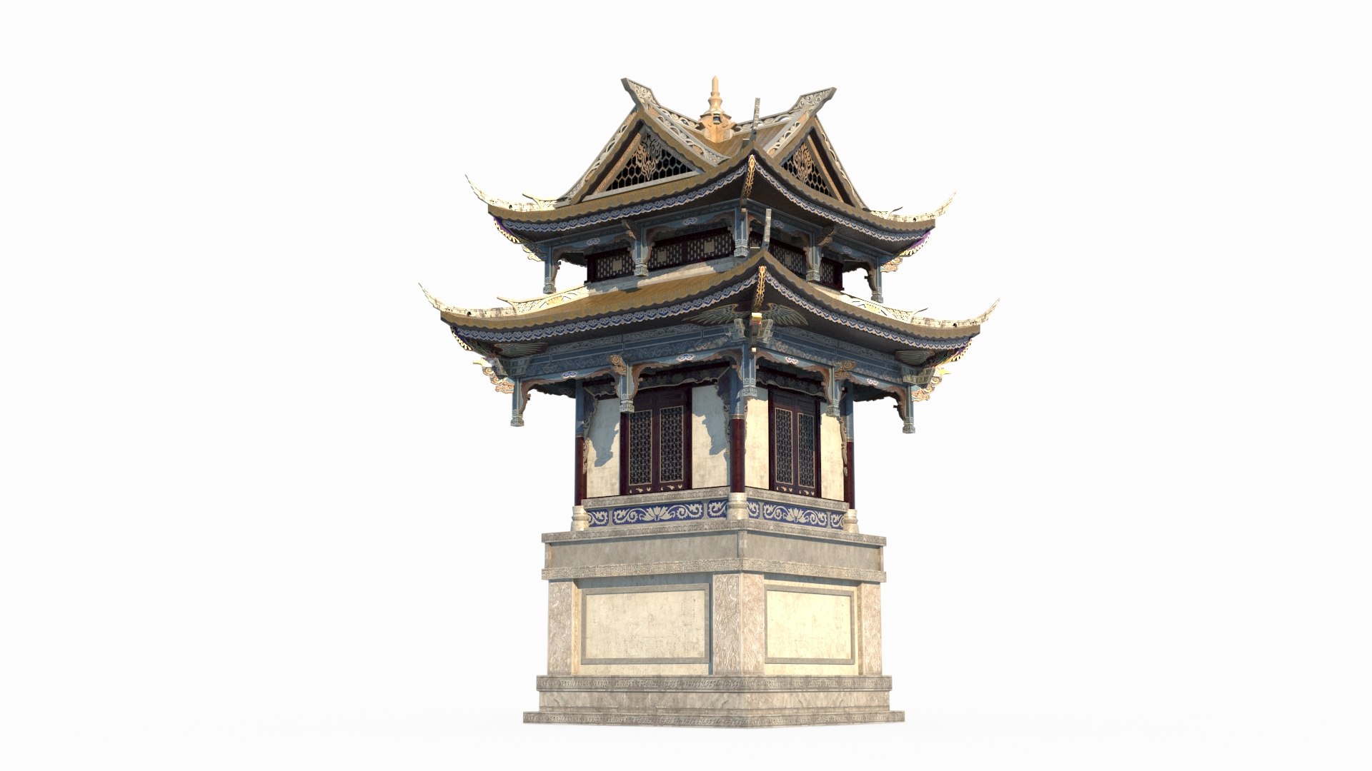3D Ancient Asian Architecture Palace Turret Model - TurboSquid 2031107
