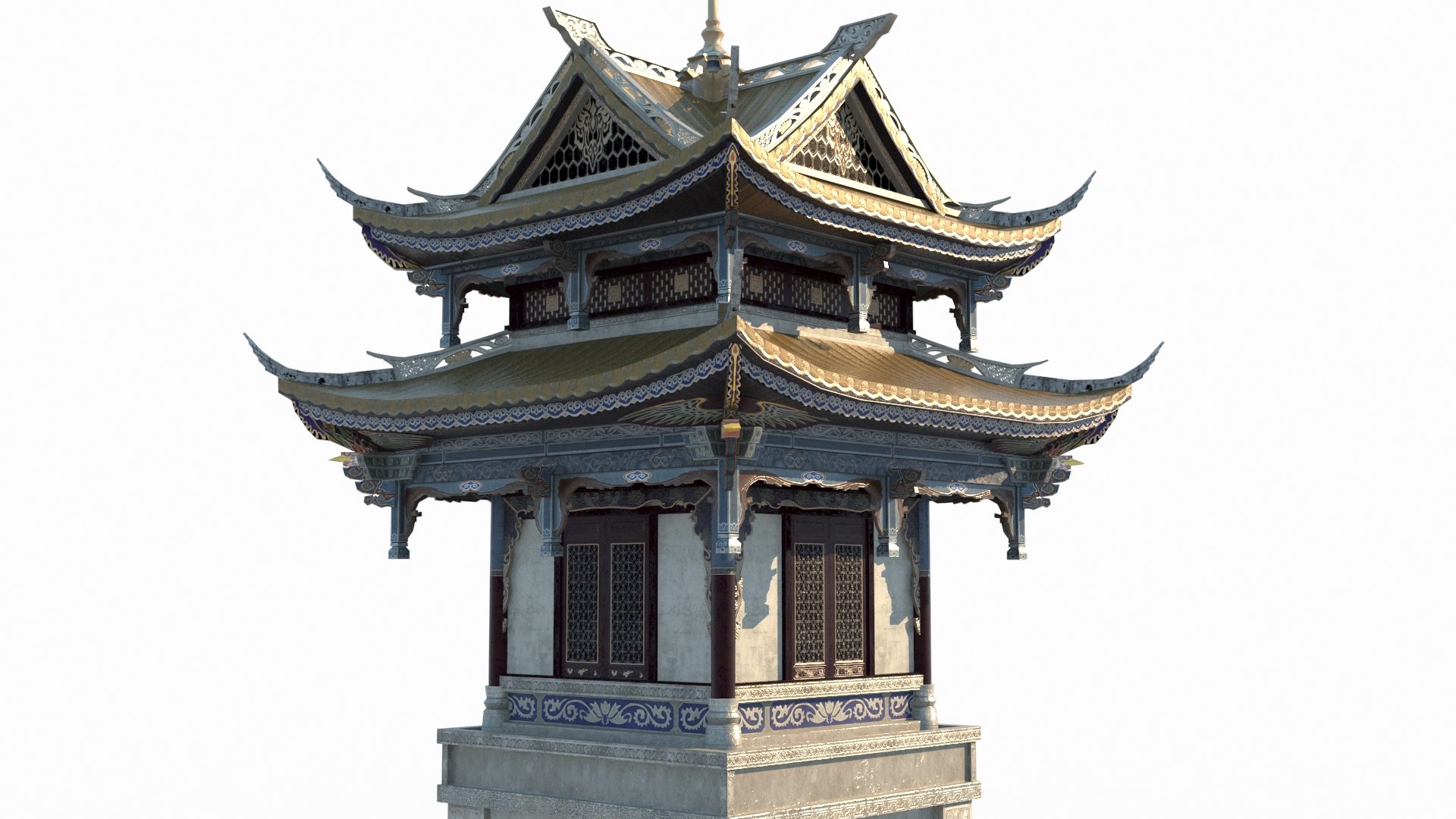 3D Ancient Asian Architecture Palace Turret Model - TurboSquid 2031107