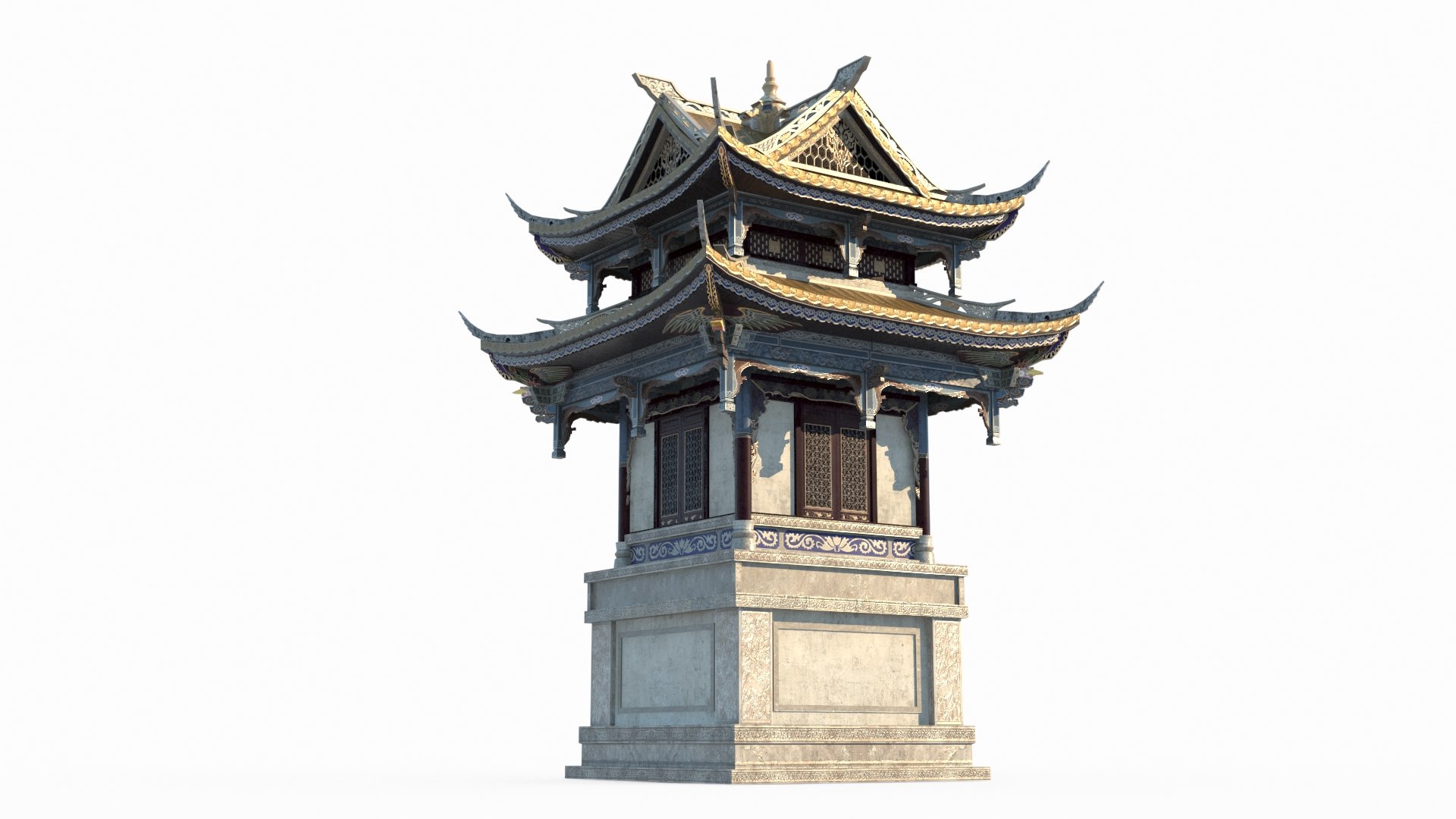 3D Ancient Asian Architecture Palace Turret Model - TurboSquid 2031107