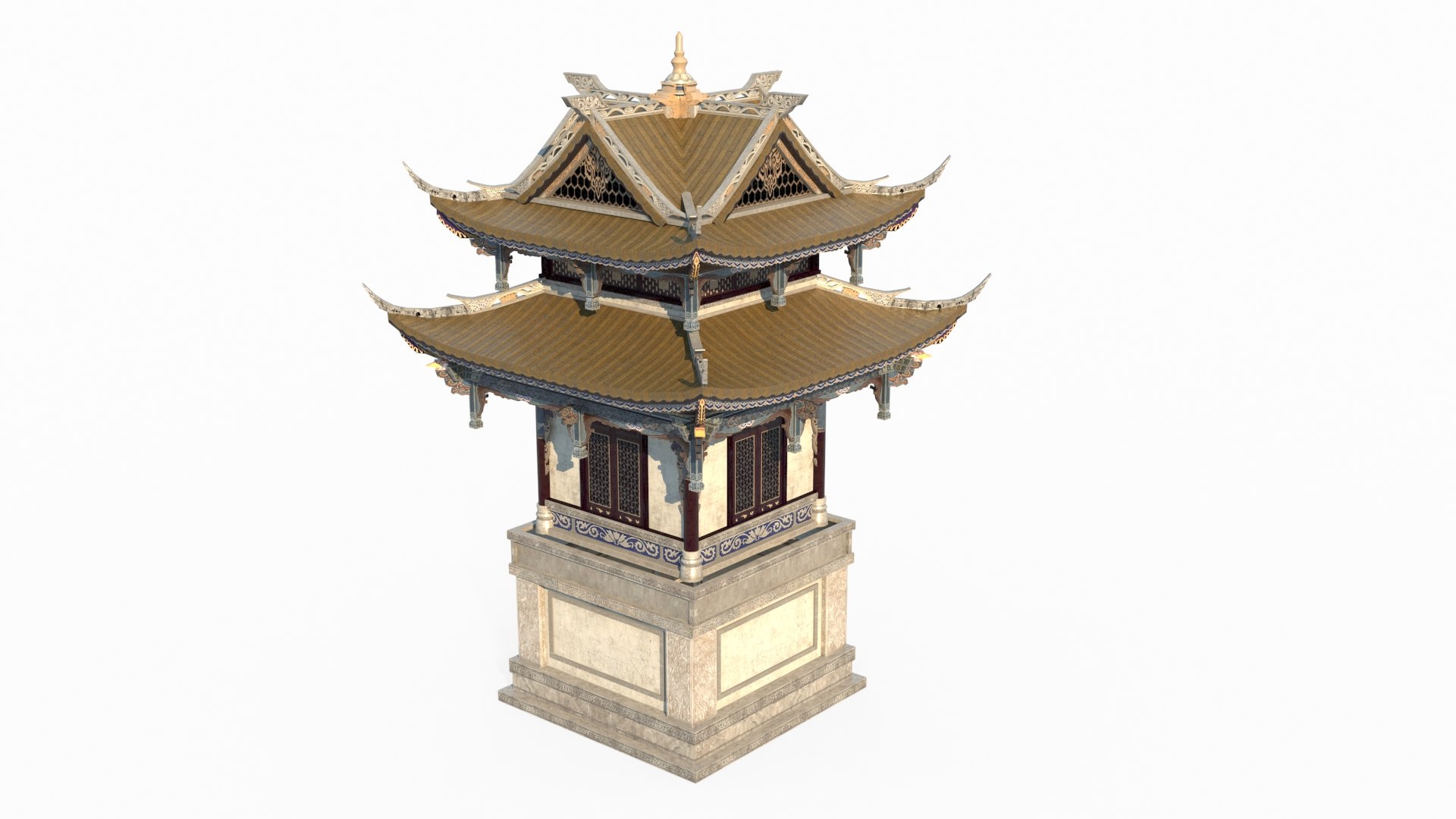 3D Ancient Asian Architecture Palace Turret Model - TurboSquid 2031107